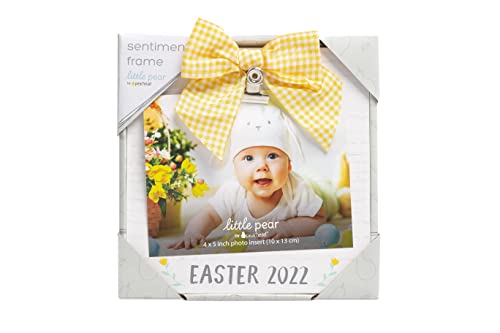 Little Pear Easter 2022 Pictures with the Easter Bunny Baby Keepsake Frame, Rustic Baby’s First Year Holiday Frame, Easter Décor Baby Photo Frame