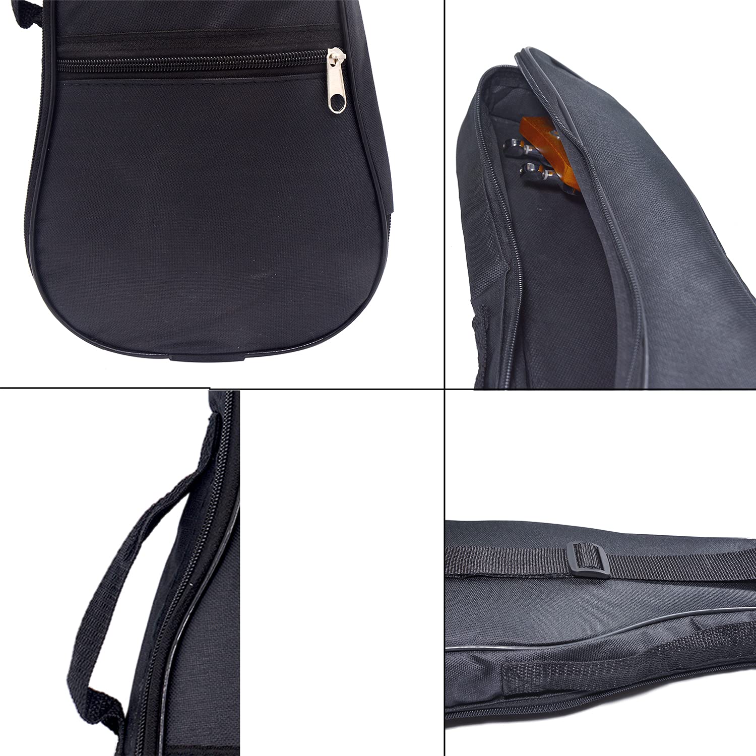 Majowir Concert Ukulele Case Black Ukulele Padding Bag for 24 Inch Ukulele