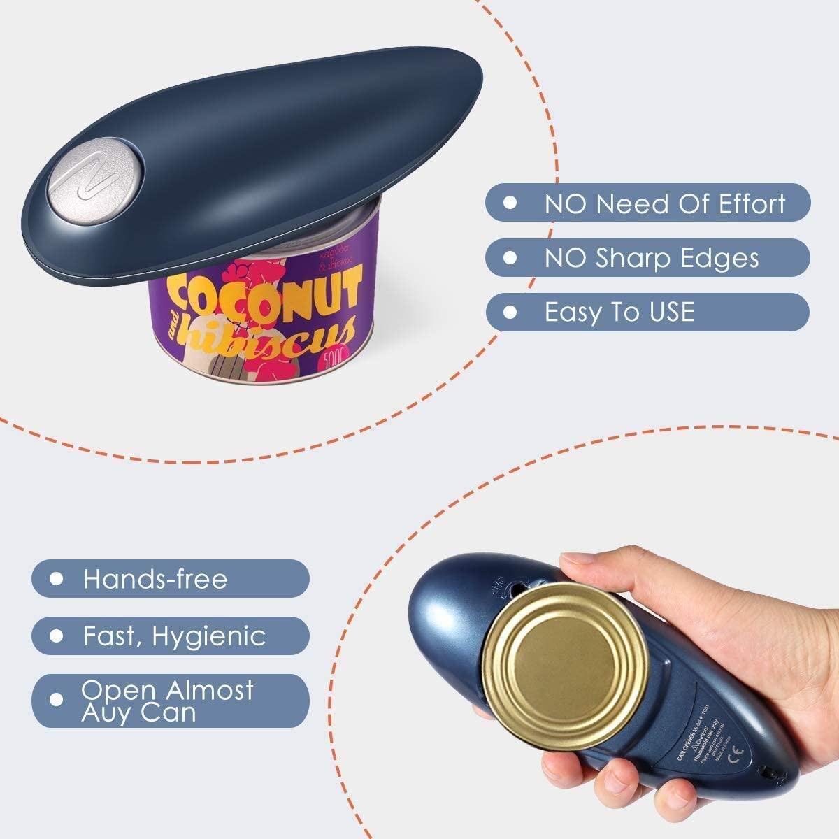 Can Opener, Smooth No Sharp Edges Can Opener for any Size Can, Restaurant Can Opener Automatic, Hand Free Can Opener, Best Kitchen Gadget for Chefs, Arthritis and Seniors