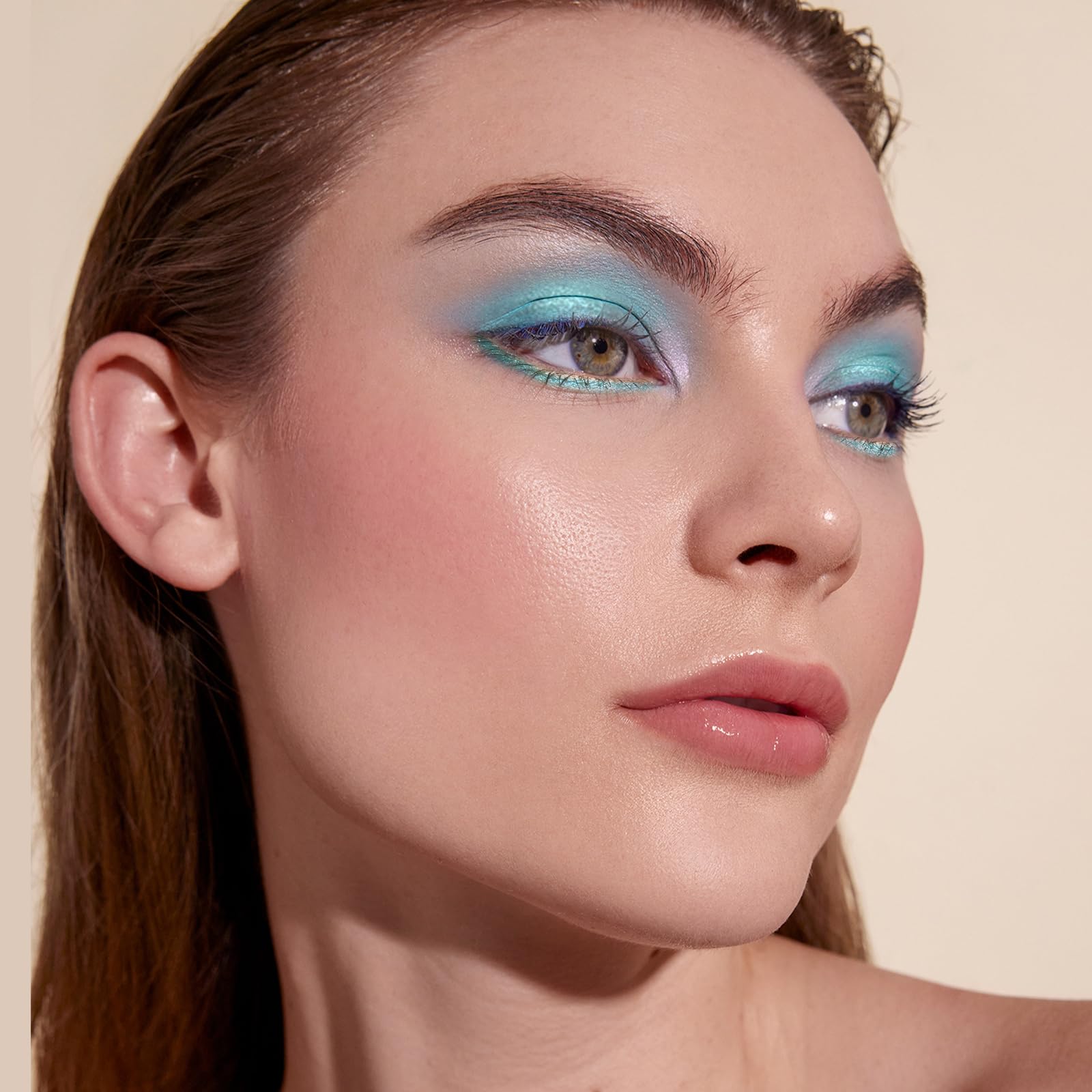 Boobeen Glitter Liquid Eyeshadow, Shimmer Metallic & Matte Eye Shadow with Double Headed Brush, Sparkling Highlight Eyeshadow Makeup, Highly Pigmented