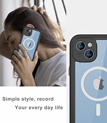 Dewfoam Design for iPhone 14 Waterproof Case, Shockproof Dustproof Phone Case for iPhone 14 with Screen Protector, Full Body Protective Cover for iPhone 14 6.1'' (Black)