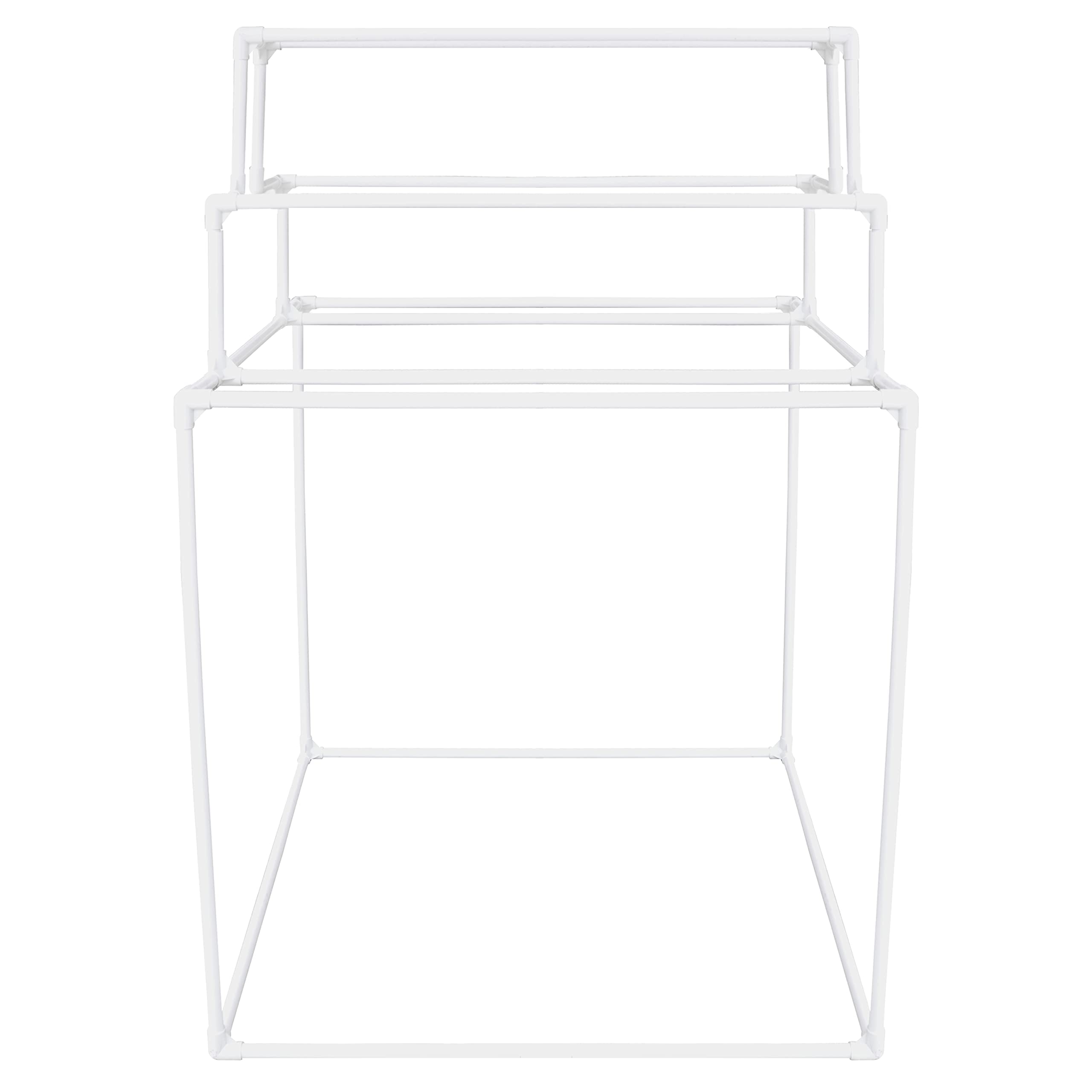 Essentially Yours Pyramid Towel Rack 10 Bar - Dry Wet Towels, Organize Fresh Towels, Poolside Towel Storage Organizer, (35.5" W x 35.5" L x 55" H), White Style 744125