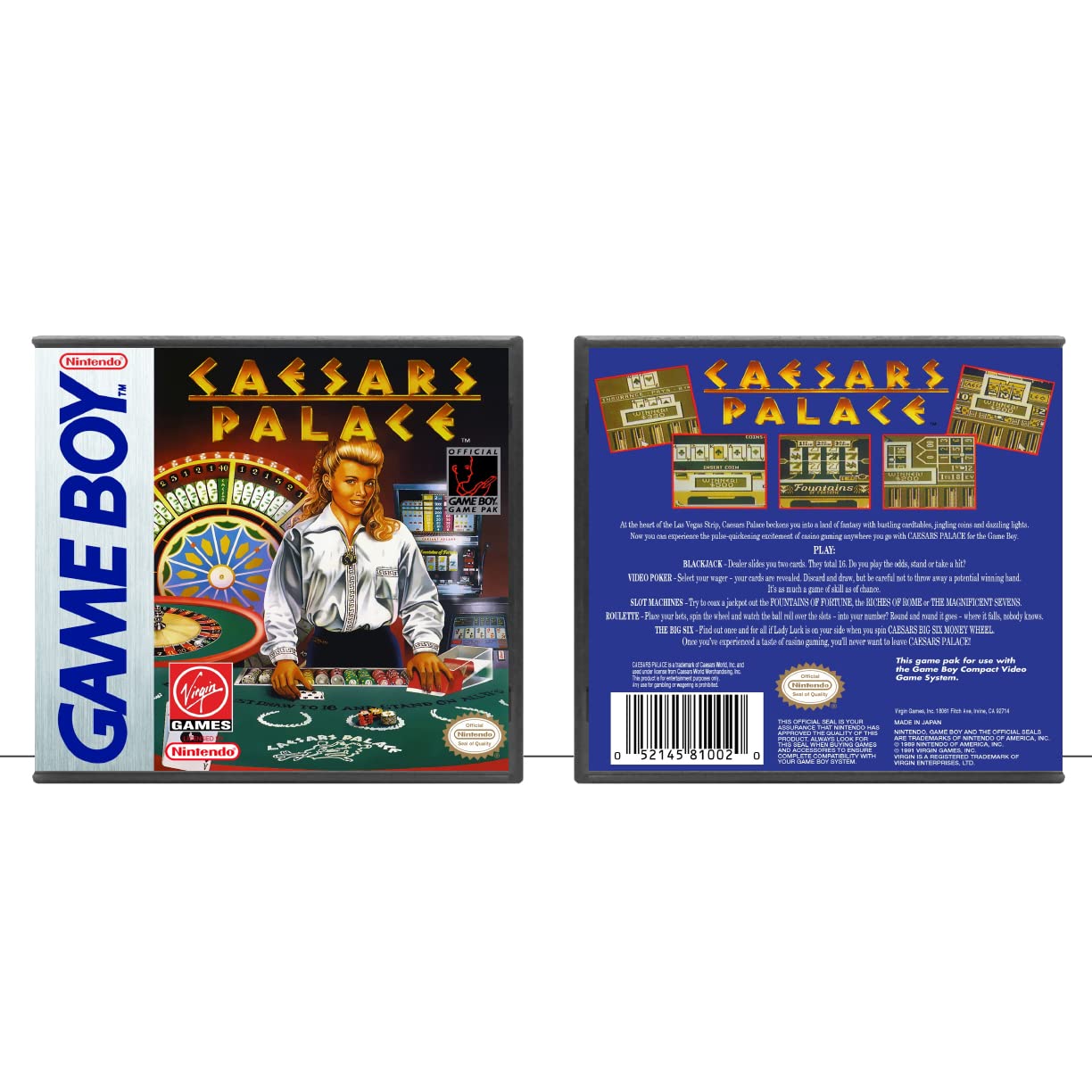 Caesar's Palace (Virgin) | (GB) Game Boy - Game Case Only - No Game