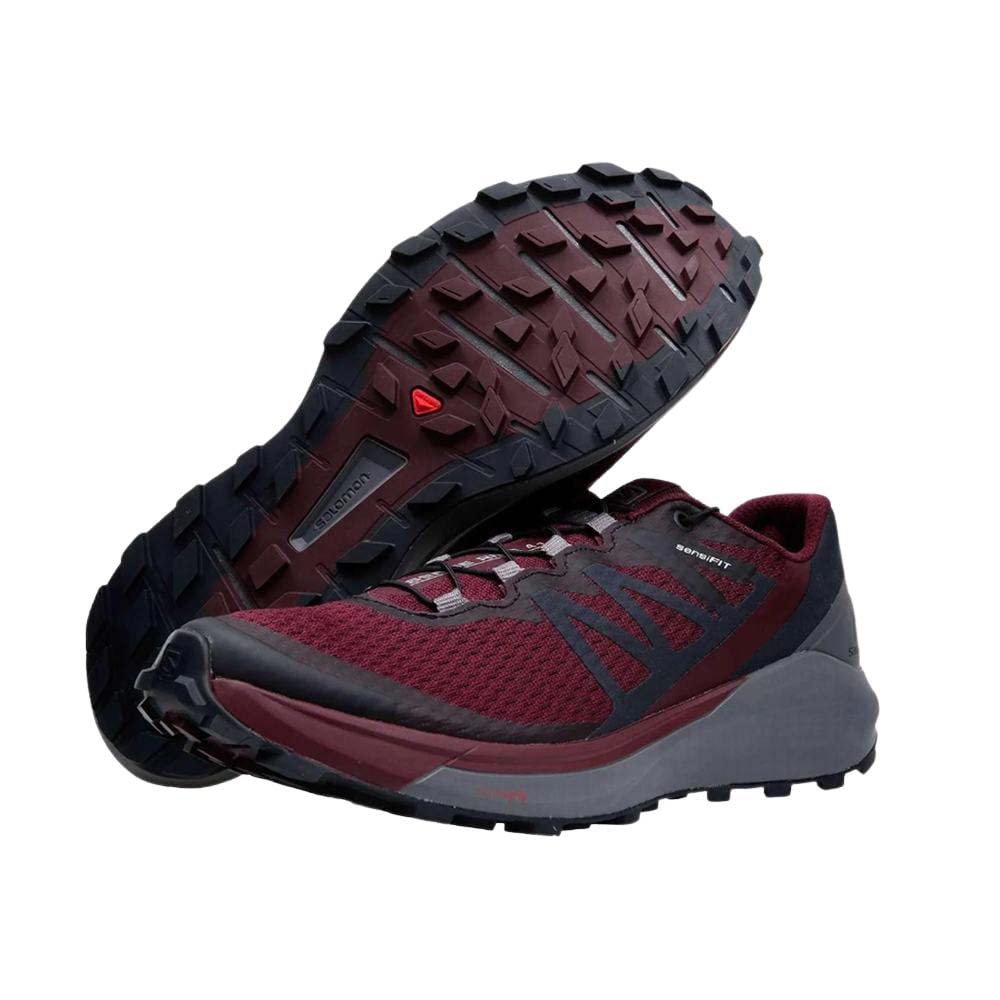 Salomon Sense Ride 4 Trail Running Shoes for Women, Wine Tasting/Quiet Shade/Ebony, 8