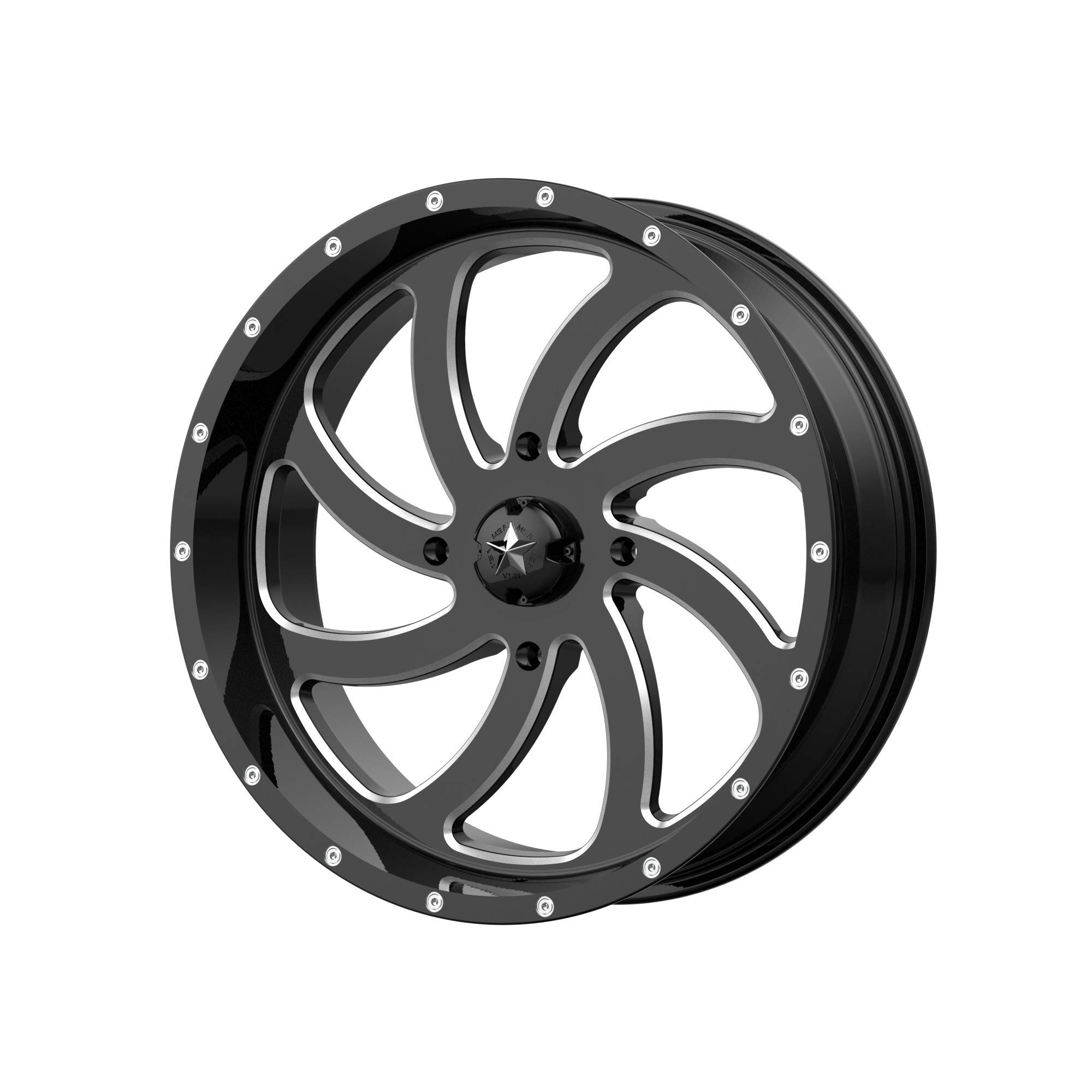 MSA OFFROAD WHEELS M36 Switch 24" Inch 4x137 Wheel Rim 24x7 +0mm Black Milled