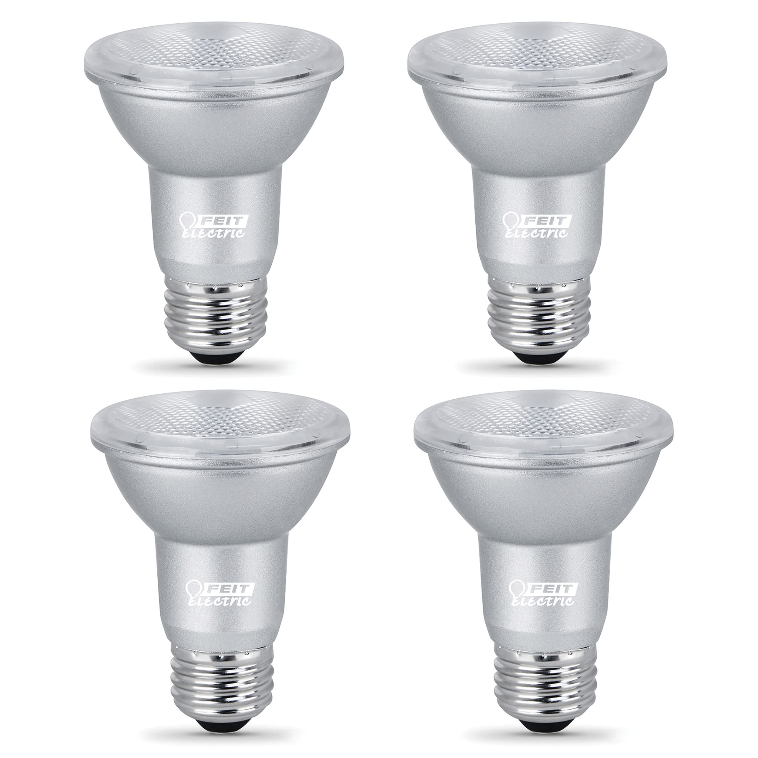 Feit Electric PAR20 LED Bulbs, 50W Equivalent, Dimmable Spotlight Bulbs, 3000k Bright White, E26 Base, 90 CRI, 450 Lumen, 22-Year Lifetime, PAR20 Flood Light Bulbs, Damp Rated, PAR20DM/930CA/4, 4 Pack