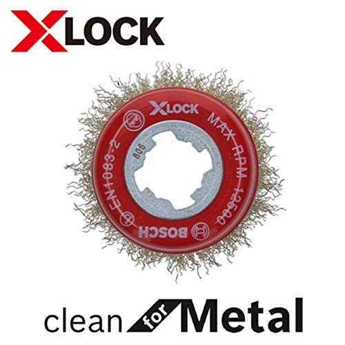 Bosch X-LOCK 2608620730 Cup Wire Brush (Cup Shape, 3.0 inches (75 mm), Brass 0.01 inches (0.3 mm), Straight, 1 Piece)