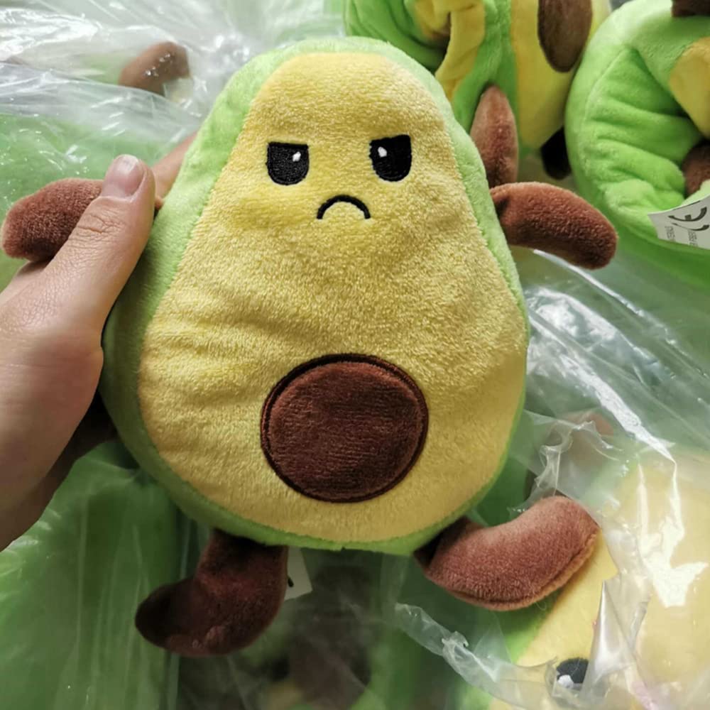 OUKEYI Avocado Plushie Toy Figure Stuffed Toy Double-Sided Mood Plushie Yellow and Green