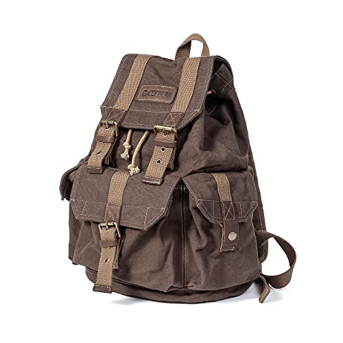 Gootium Classic High-Density Thick Canvas Backpack Rucksack, Tiramisu, Small