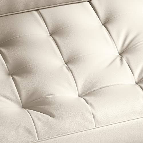 SILKIR 3-Person Sofa Couch for Living Room | Perfect for: Apartment/Studio/Office & Small Space | Poly Fabric | Fast and Easy Assembly Modern Contemporary Mid-Century, Faux Leather, White