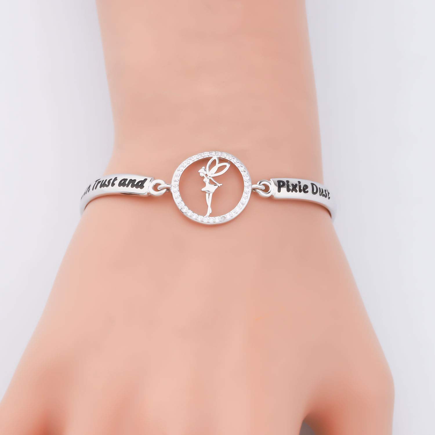 BNQL Faith Trust and Pixie Dust Bracelet Fairy Tale Jewelry Bracelet Birthday Gifts for Her (braceletS)