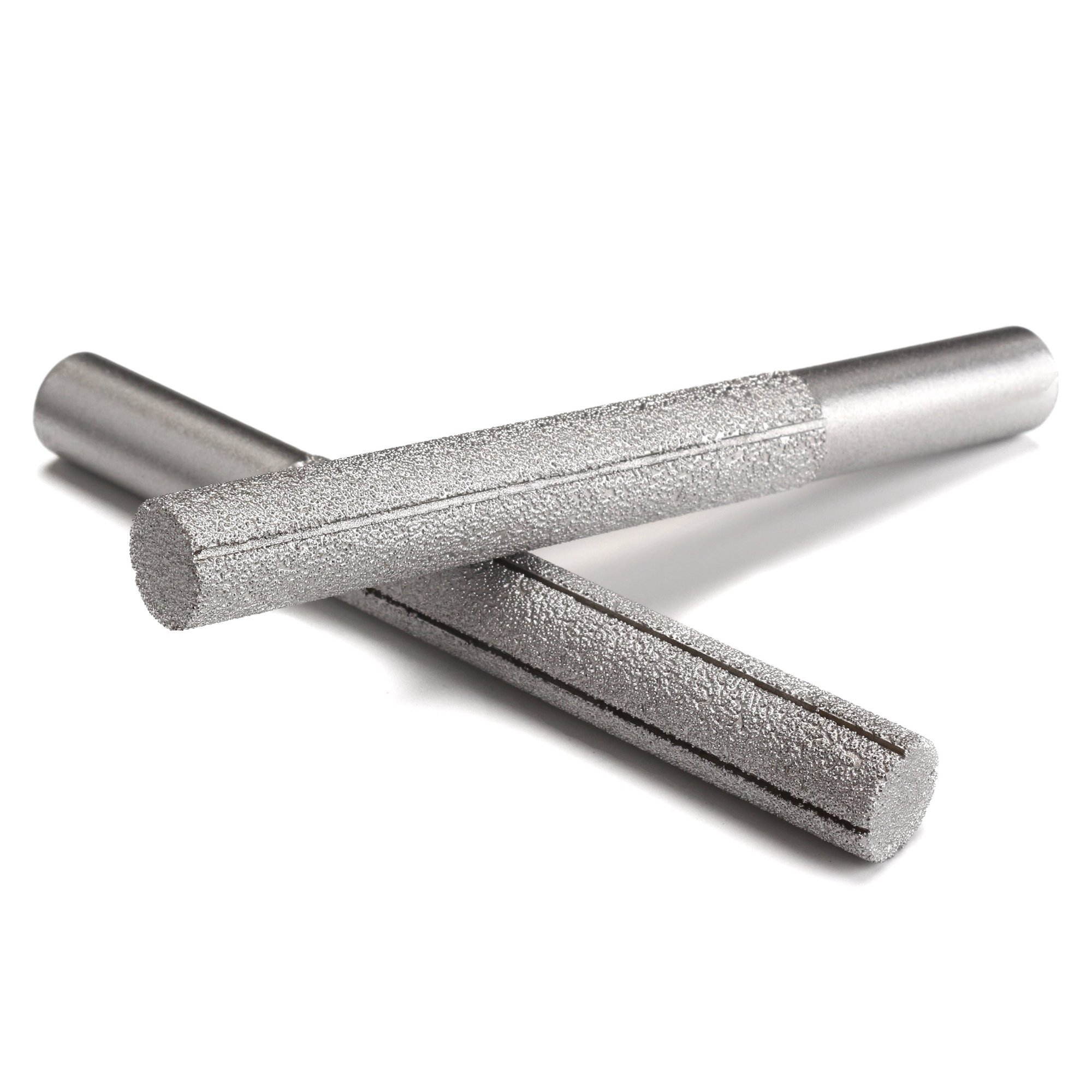 JINGLING 13.3mm Head Dia. Brazed Cylindrical Diamond Profile Wheel Cylinder Router Bit Lengthen 115mm Shank 1/2" Electric Router for Stone Granite