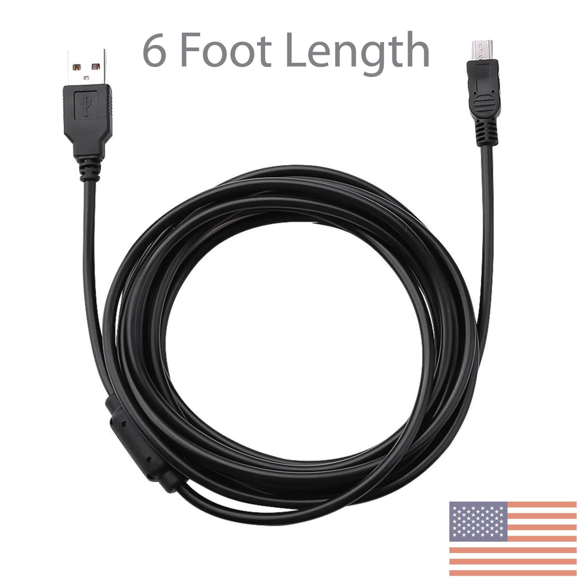 Bek 6ft PS3 Controller Charger Cable - Magnetic Ring Mini USB Data Charging Cord for PS Move PlayStation 3 Wireless Controller, Digital Camera, TI84 Plus CE - 2 Pack Bundle