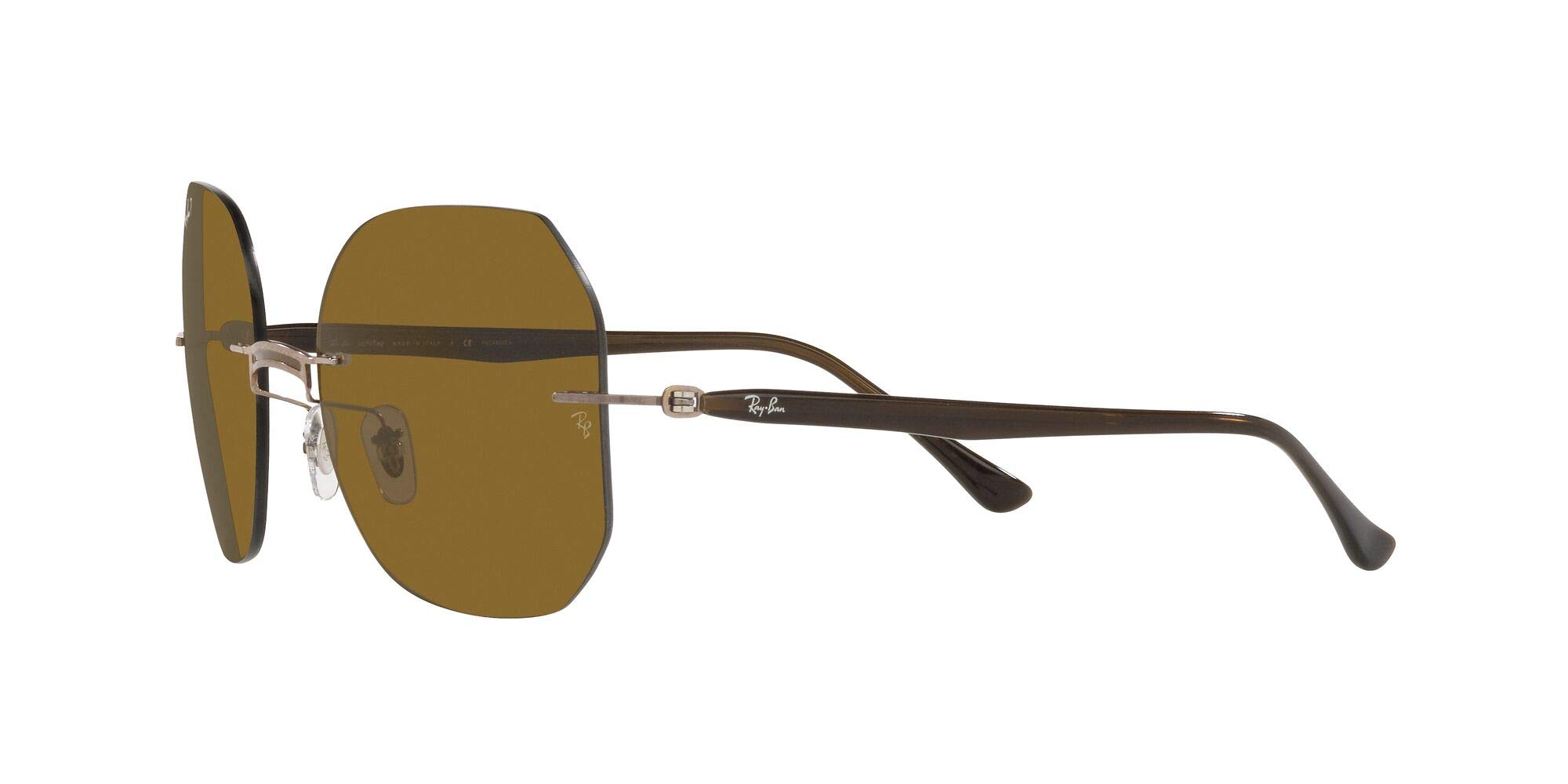 Ray-Ban Women's Rb8067 Titanium Square Sunglasses, Blue On Silver/Clear Gradient Light Blue, 57 mm