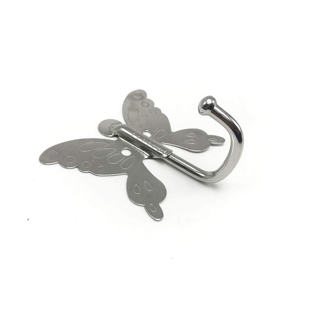 haowei Butterfly Hook Coat Hooks for Door, 8 Pack Stainless Steel Robe Hooks for Clothes, Hats, Kitchen, Bathroom - Universal Design for Easy Installation and Organization