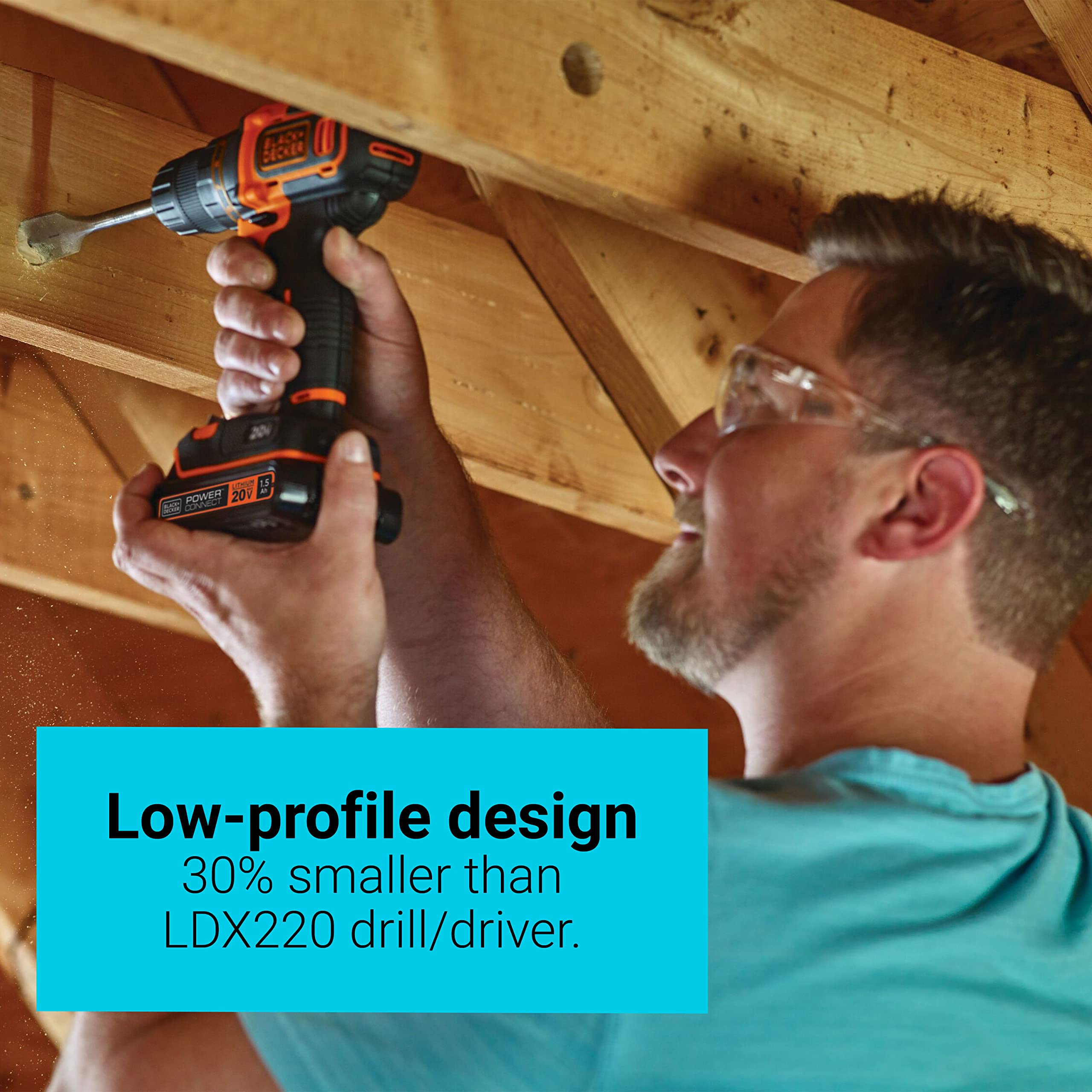 BLACK+DECKER 20V MAX* POWERCONNECT 3/8 in. Cordless Drill/Driver Kit (BDCDD220C)