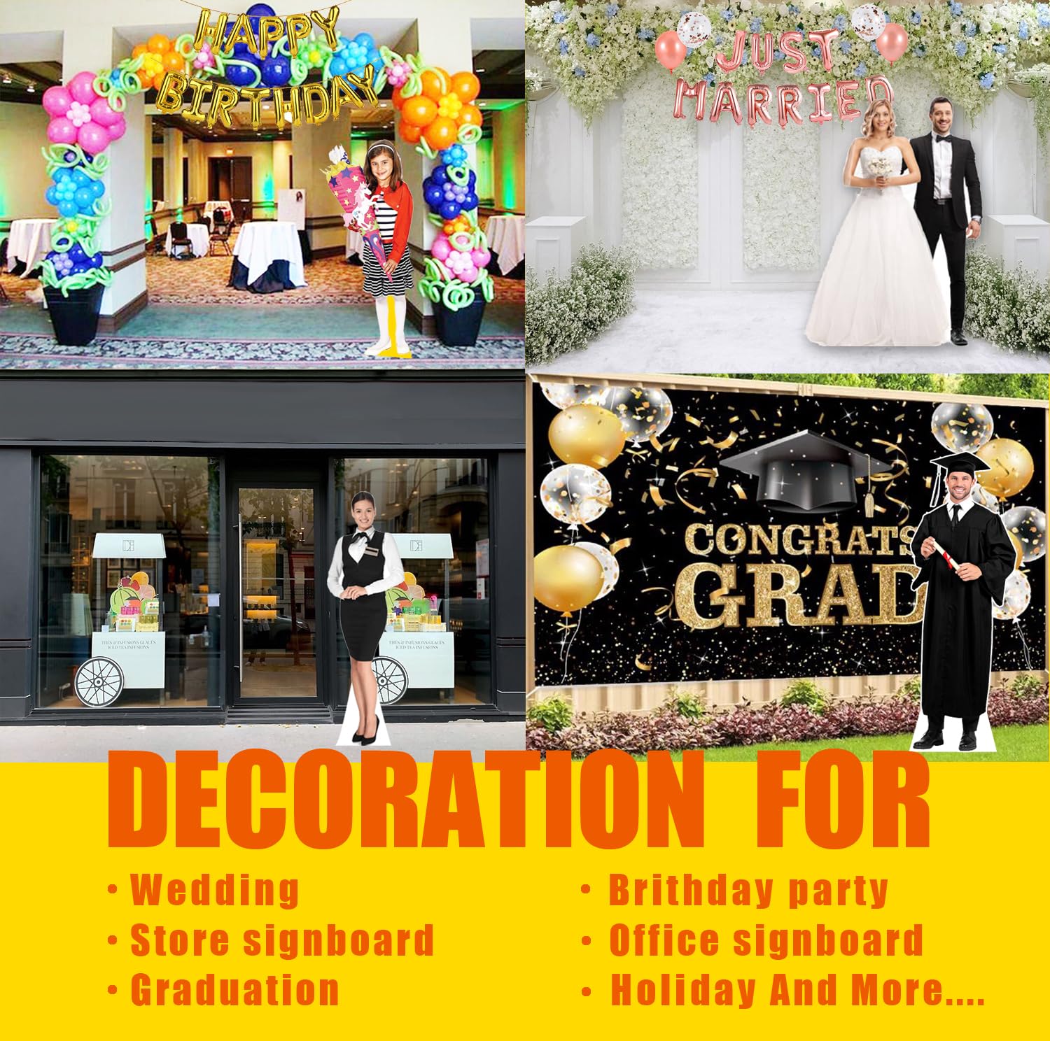 Customizable! Custom Photo PVCboard Cutout with Easel Stand,Perfect for Wedding & Birthday Party and Holiday ,Personalized High Resolution Stand Up Custom Cutout,Super Easy Assembly (6feet)