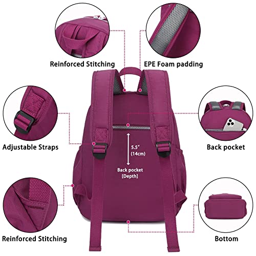 KAIERWOKE Small Nylon Backpack Mini Casual Lightweight Daypack Backpacks for Women (Light purple)