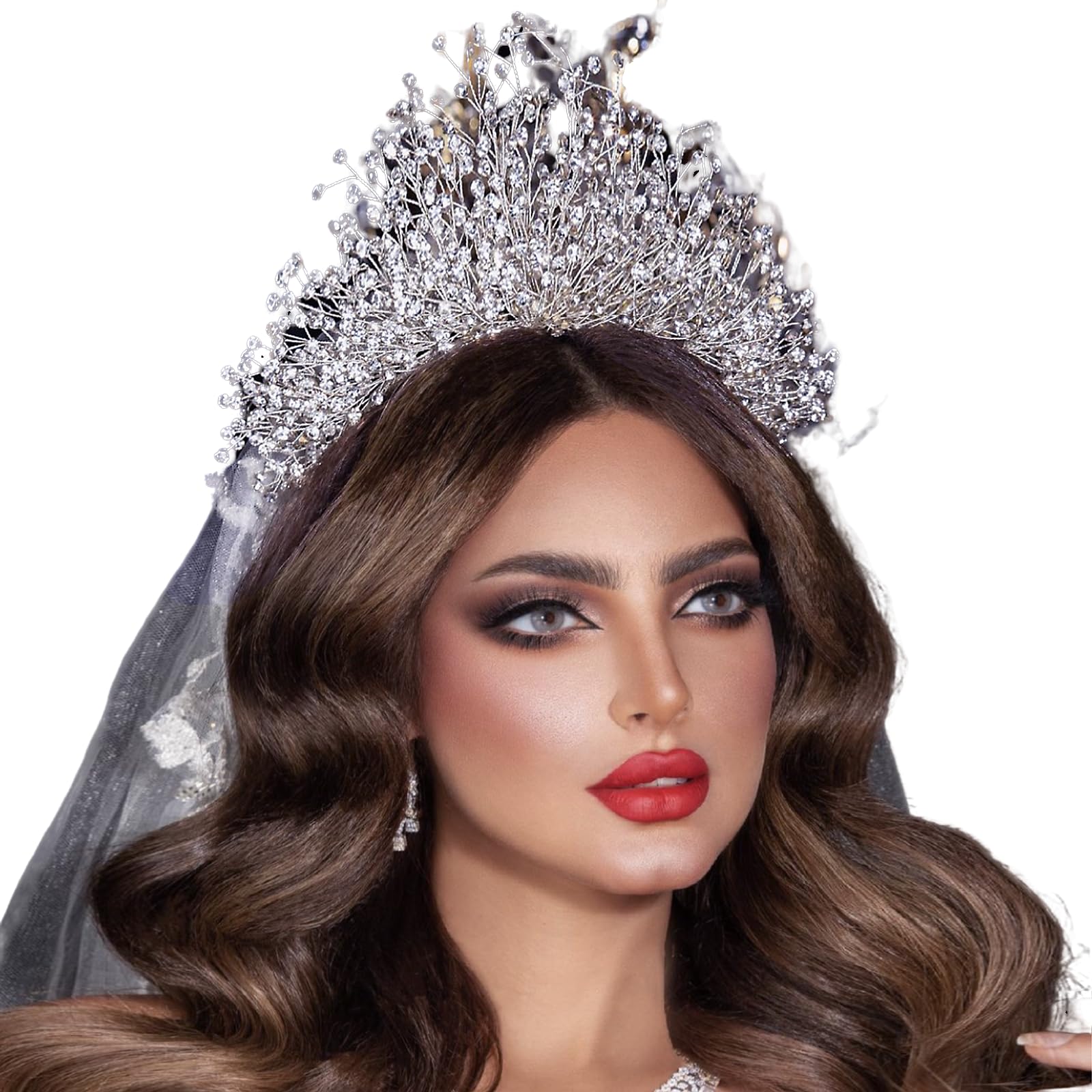 Bridal Wedding Headband Crystal Tiara Crown,Queen Tiaras and Crowns,Wedding Bride Crowns For Birthday Party Wedding Pageant Hair Accessories (Silver/Single crown)
