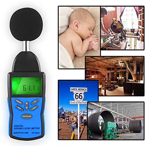 Decibel Meter, Digital Sound Level Meter AP-882A Sound Monitor Tester Range from 30-130dB, Digital Decibel Meter with LCD Backlight/Max Hold/Sensitivity Adjustment and dBA/C Switch (Battery Included)