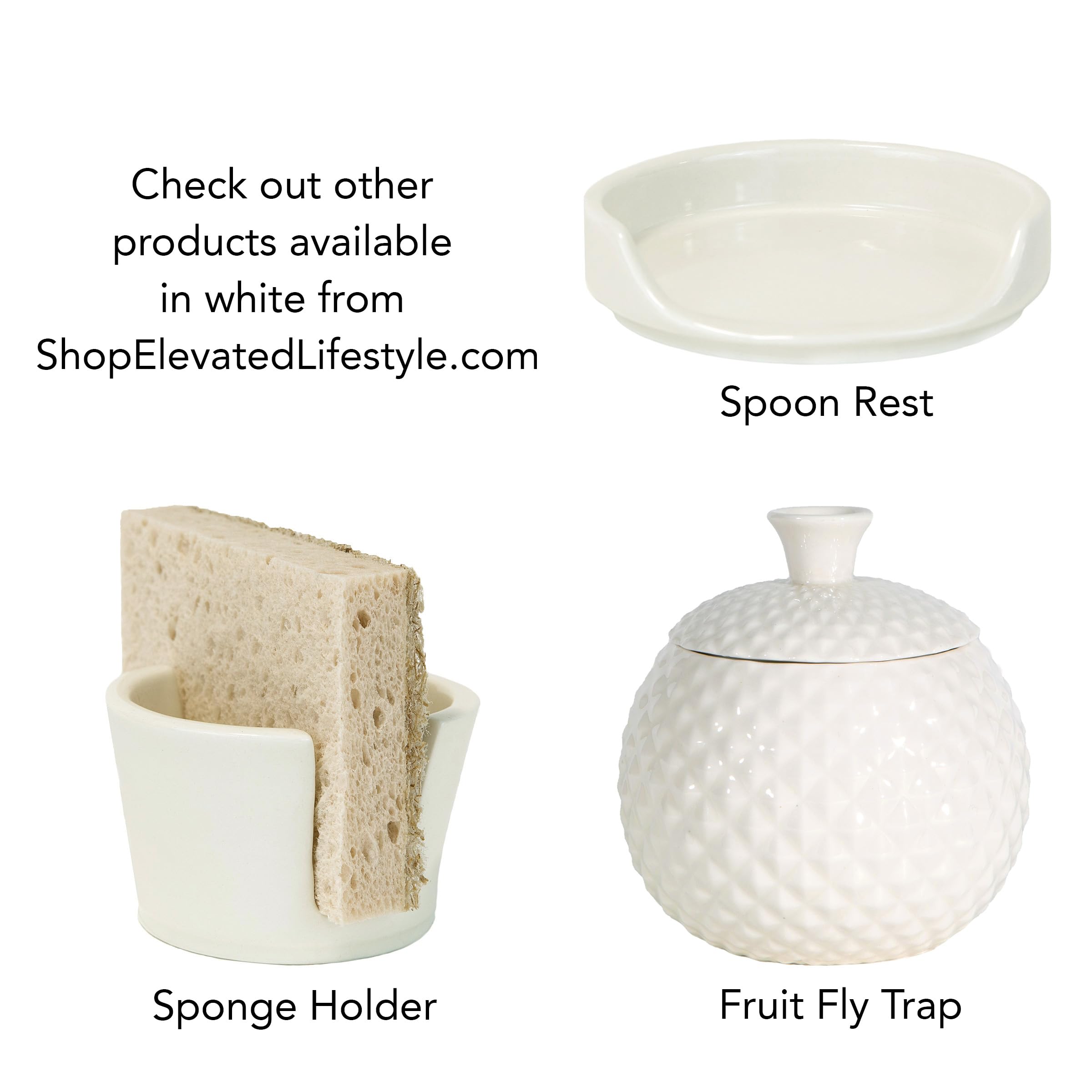 Fruit Fly Jar Trap for Kitchens - Decorative, Effective, Kid and Pet Friendly (White)