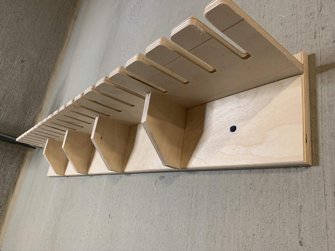 Factory Crafts Bar Clamp Tool Holder Organization Storage Rack Wood Shelf Organizer 20-Slot Birch Plywood