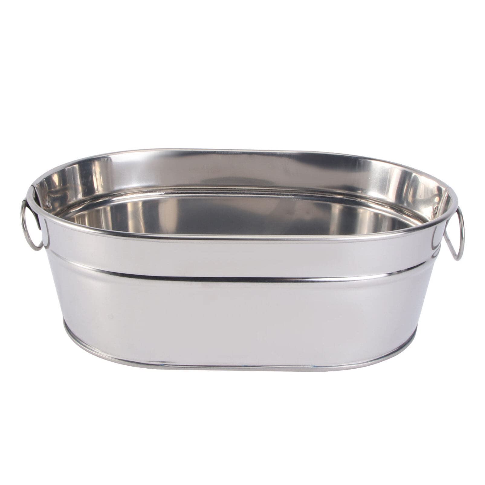 Cabilock Galvanized Metal Tub Stainless- Steel Beverage Tub Drink Tub Ice Bucket Bar Snacks Container Food Serving Tray for Parties