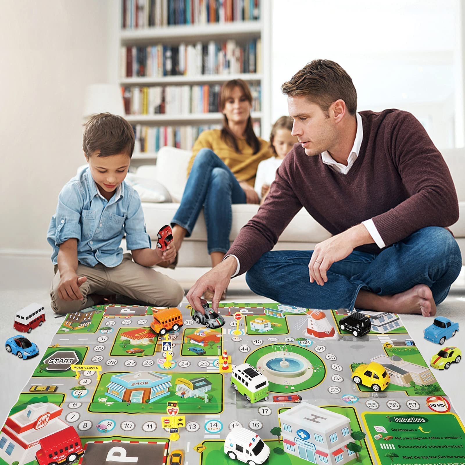Hot Toddlers Toys with Playmat 12 Pack Die-Cast Pull Back Cars Toys Wheels Vehicles Cars for Toddlers 1-3
