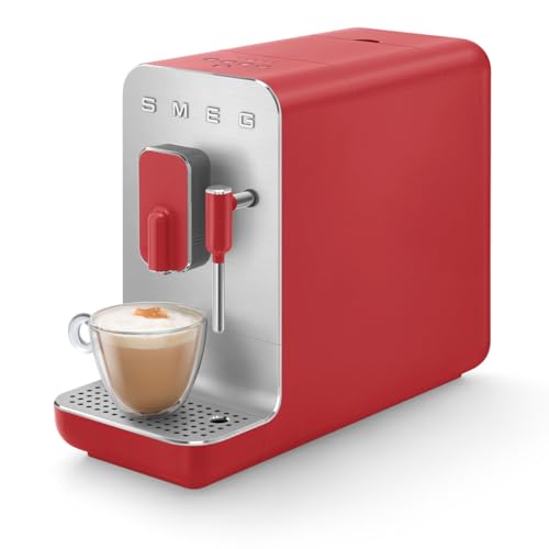 Smeg Fully Automatic Coffee Machine with Steam, Black BCC02RDMUS, Whole Bean Grinder and Titan Renew Water Tank