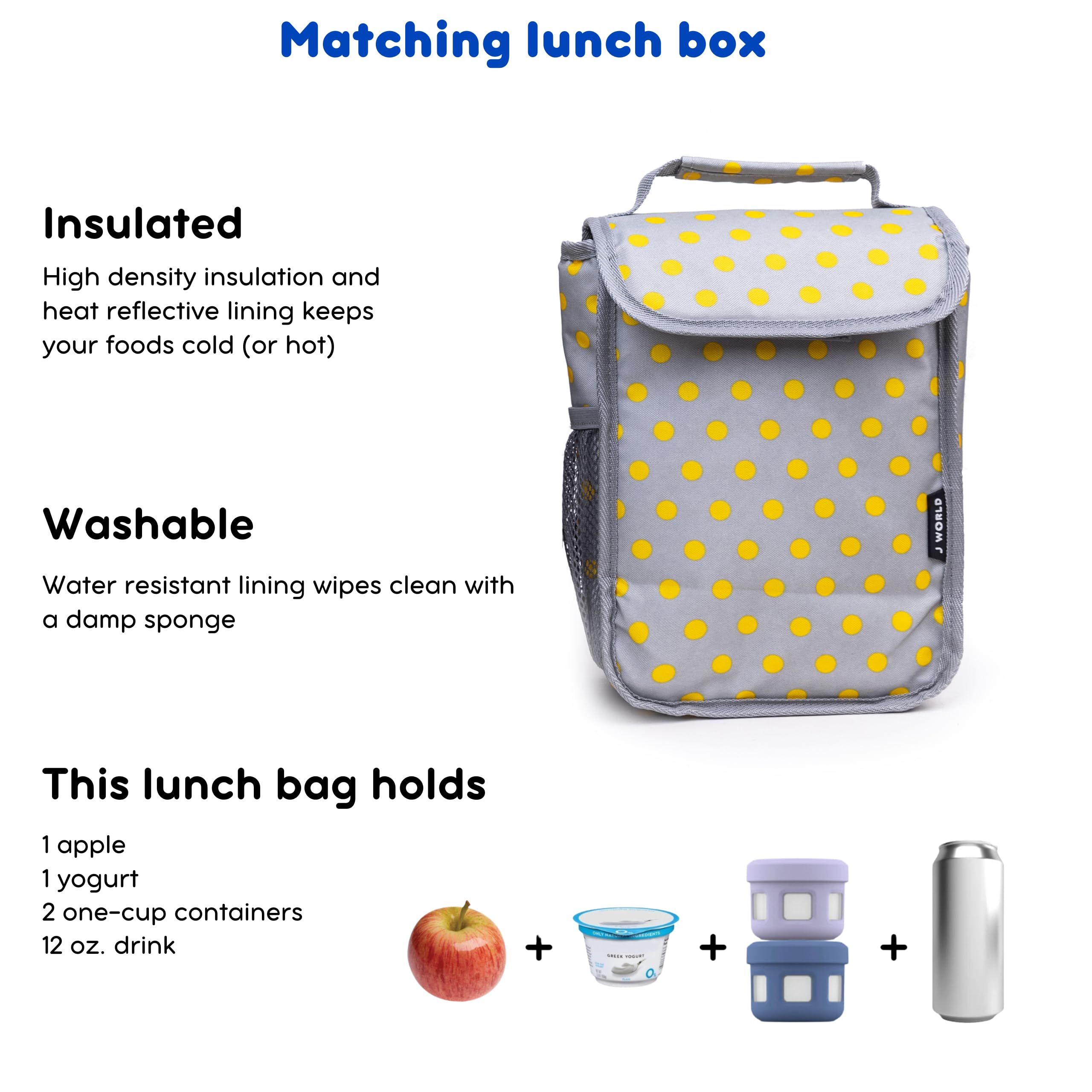 J World New York Kids' Lollipop Rolling Backpack & Lunch Bag Set, Candy Buttons, One Size