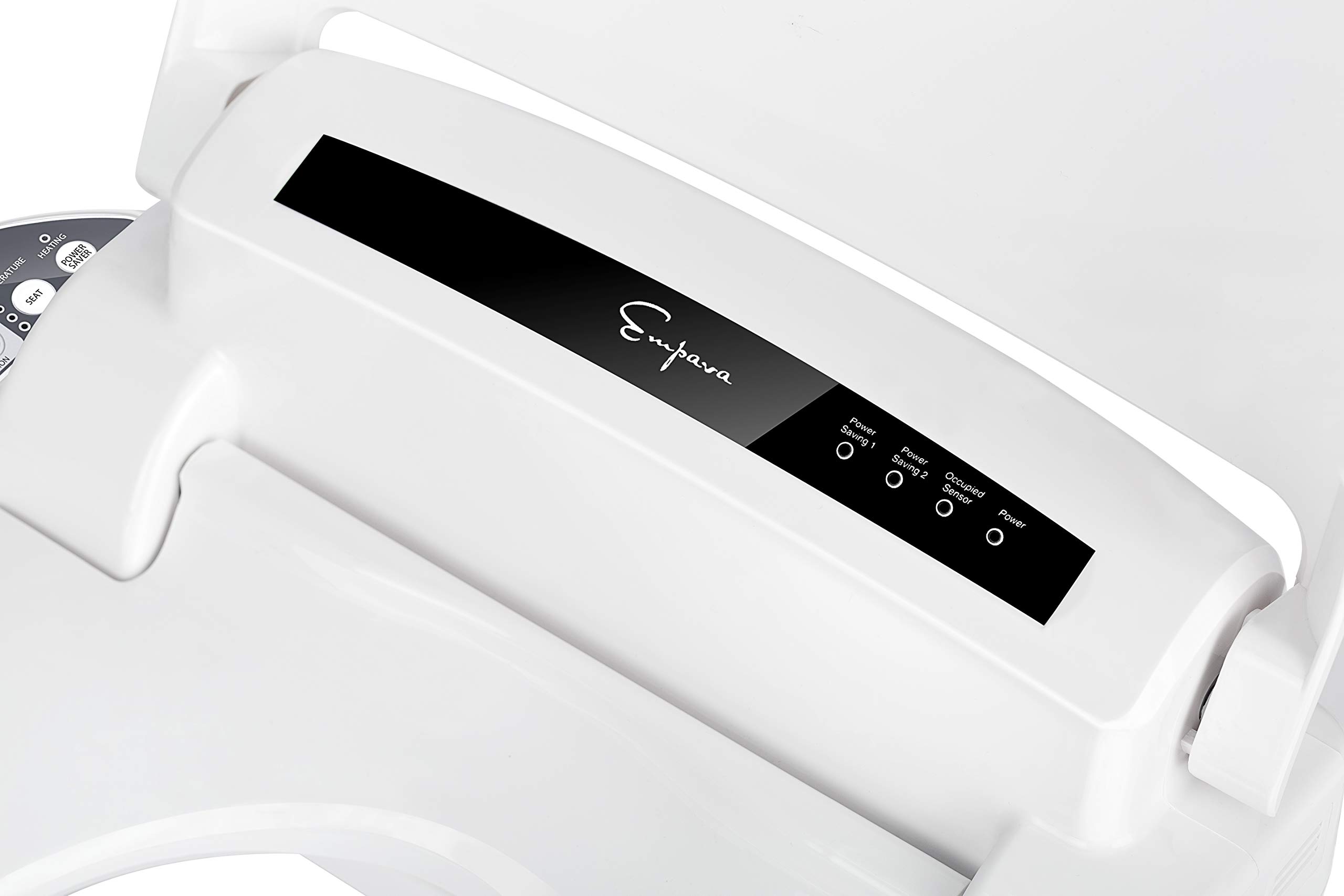 Empava Elongated Smart Bidet Heated Toilet Seat with Warm Air Dryer and Temperature Controlled Wash Functions in White
