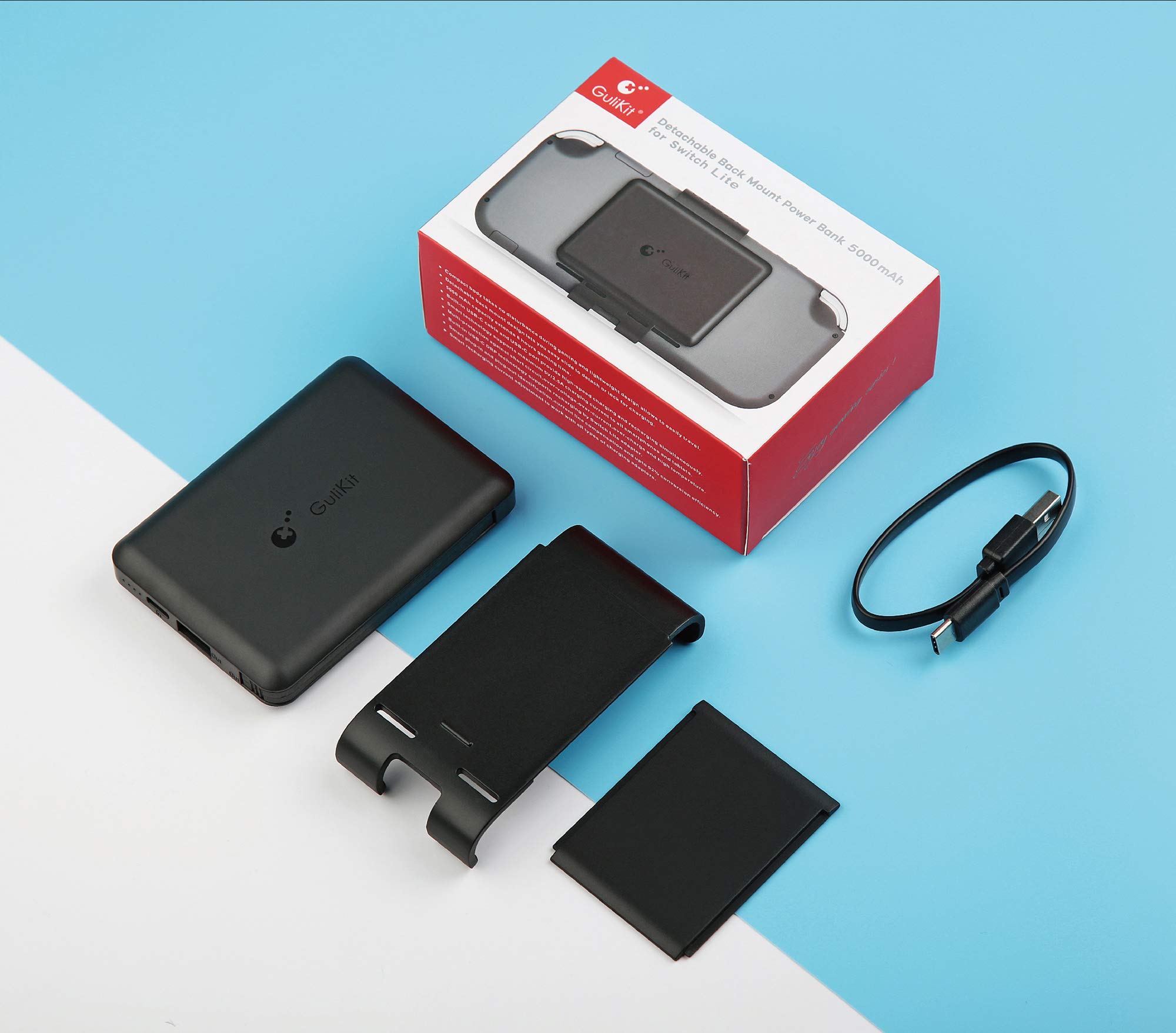 Power Bank for Switch Lite,5000mAh Rechargeable Extended Portable Battery Charger, Compact Travel Backup Power Pack for Switch Lite