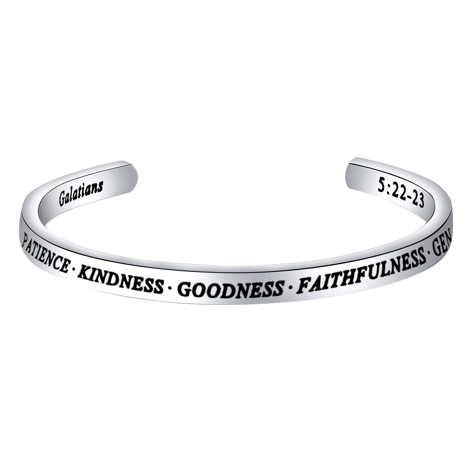 bobauna Christian Bracelet Scripture Bible Verse Gift (love self-control cuff bracelet)