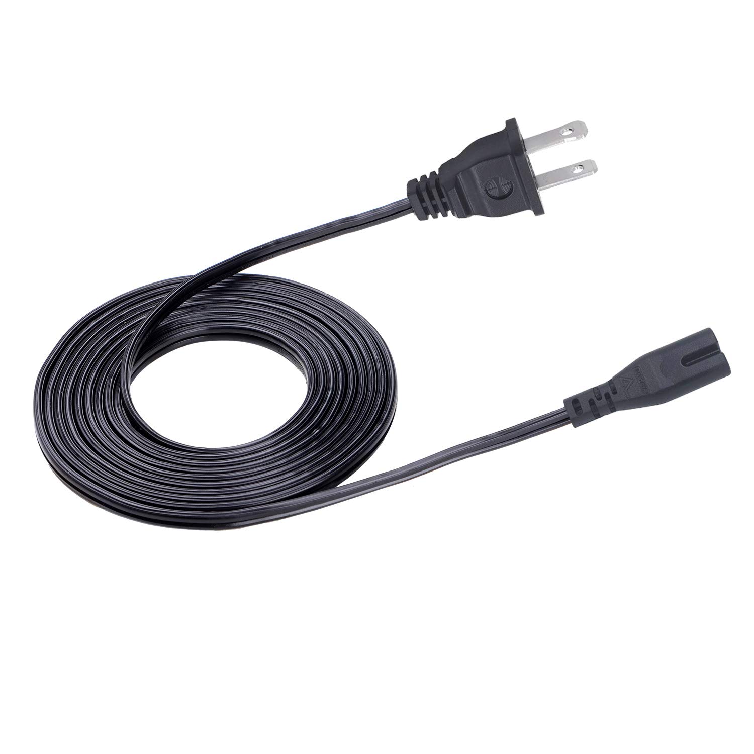 Power Cord for Xbox One 1 S 500G 1TB 8Ft 2 Prong Power Cord Replacement AC Cable