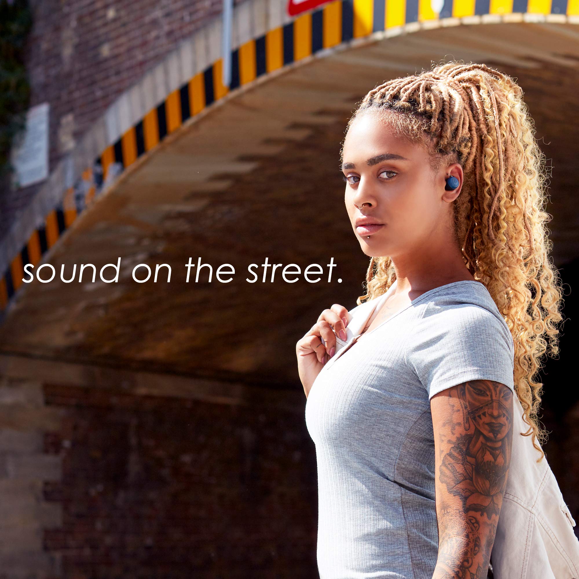 BoomPods Boombuds X True Wireless - Bluetooth Earbuds IPX 6 Water Resistant/Sweatproof Ergofit, Portable Magnetic Charging Case, Best Sports Earphones (Blue)