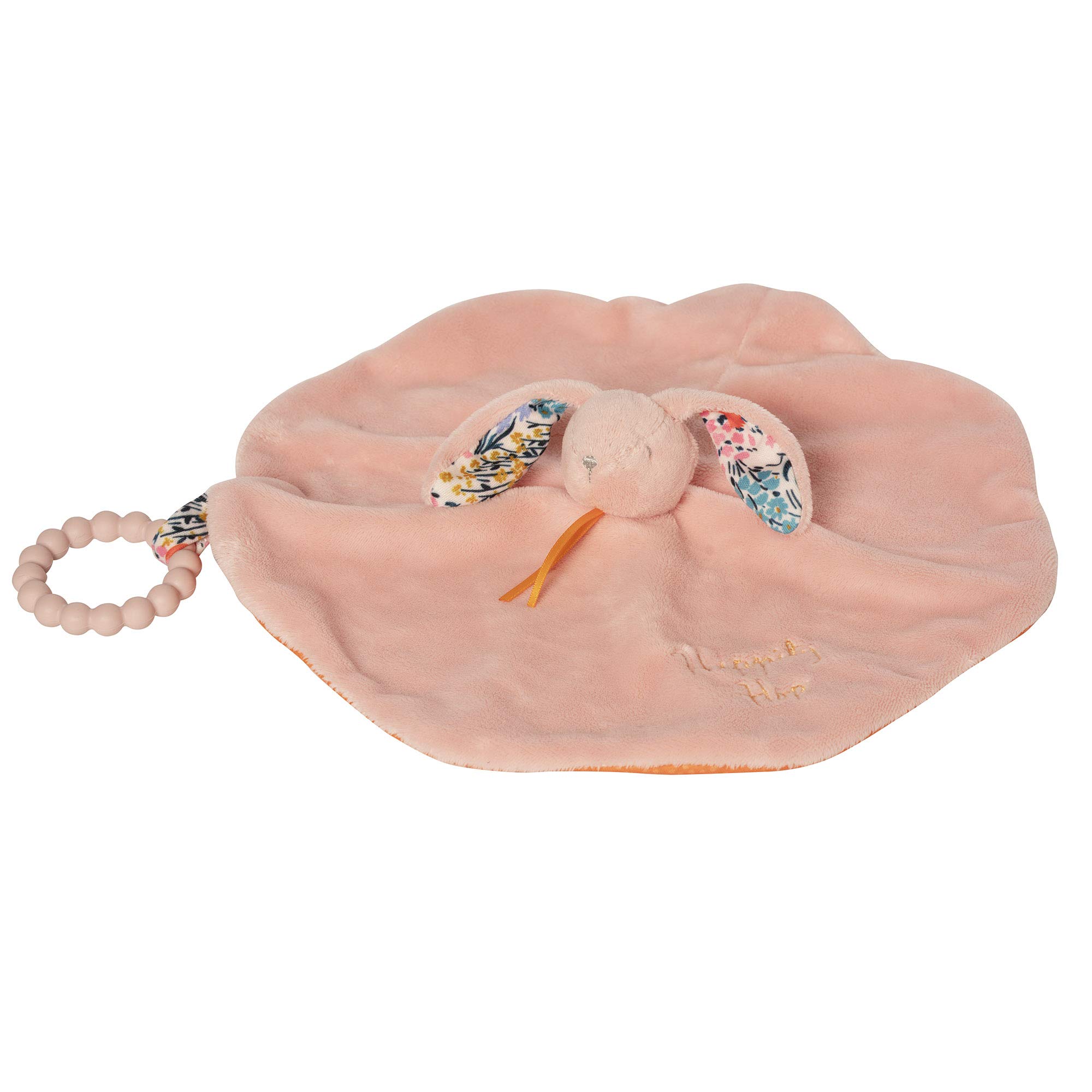 Manhattan Toy Hippity Hop Pink Bunny Soft Baby Lovie with Textured Teether