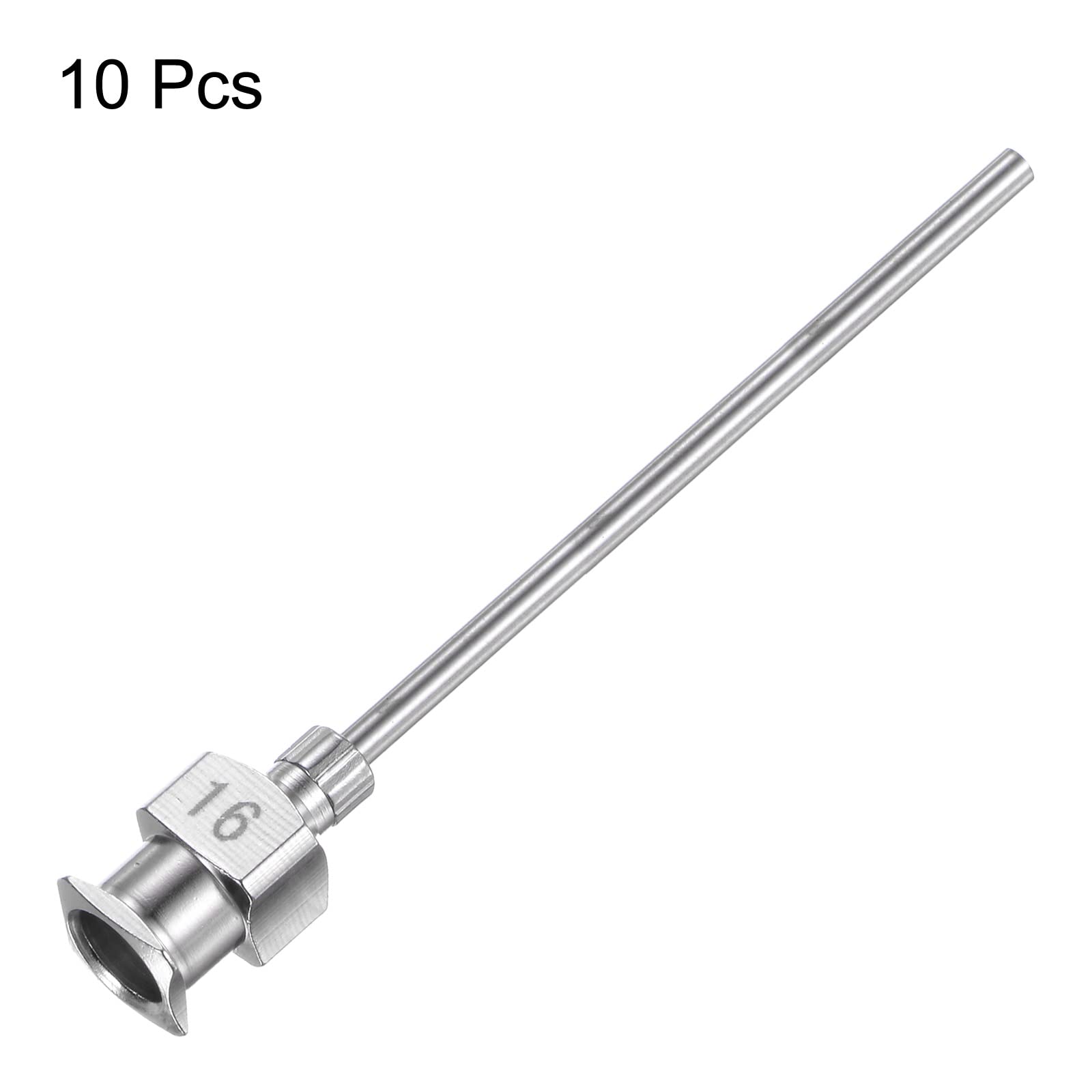 HARFINGTON 10pcs 16Gauge Stainless Steel Dispensing Needles, 1 1/2" All Metal Glue Needle Tube Blunt Tips Luer Lock for Thick Liquids, Ink, Glue, Lab Use