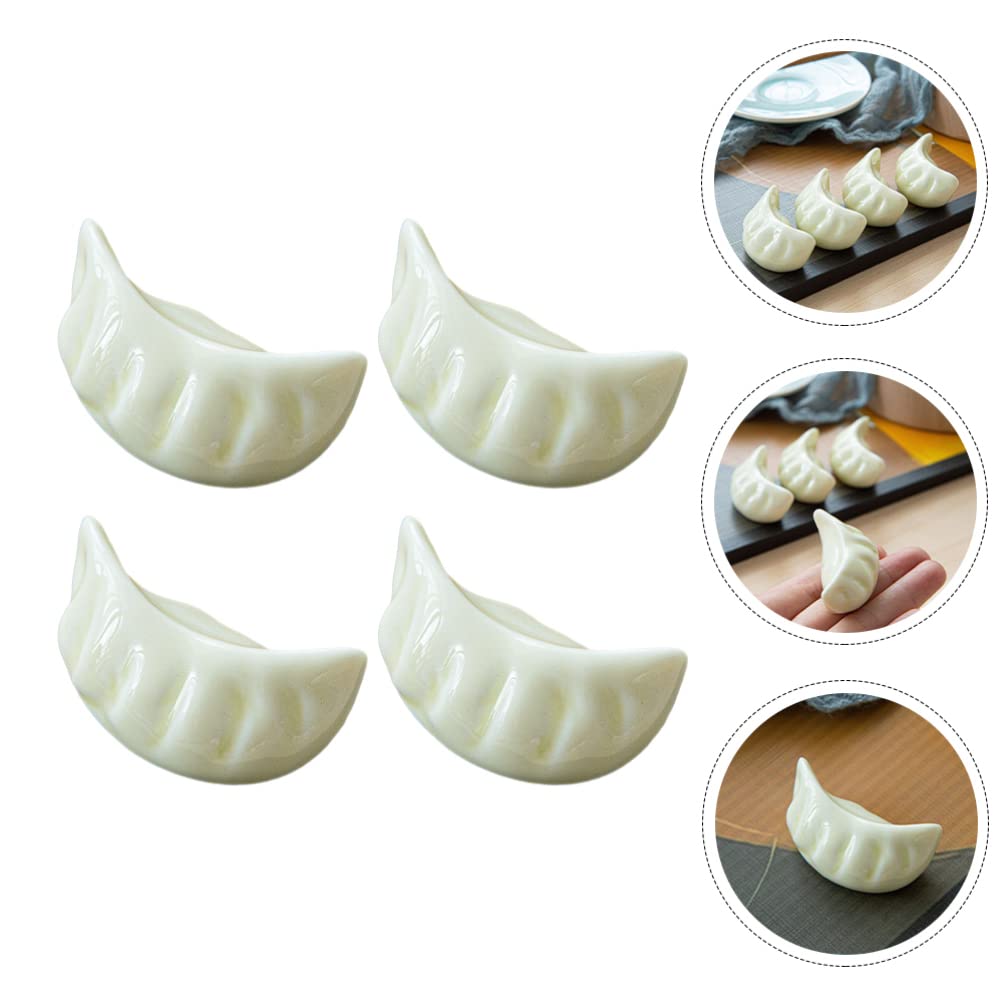 Ceramic Chopstick Holder Rest 12Pcs Ceramic Dumplings Chopsticks Rest Holders, Chopstick Rest Spoon Fork Stand Holder (Dumpling appearance) Porcelain Chopsticks Rest