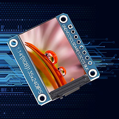 BOLORAMO LCD Screen Module, ST7789 28 x 31.4mm LCD Display Screen Module 4-Wire SPI Interface 1.14 Inches 8P 135x240 with Header Connector DIY Circuit