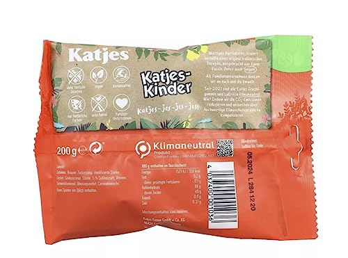 Katjes Kinder Licorice Cat-shaped Drops 200g Licorice Pieces (Pack of 3)
