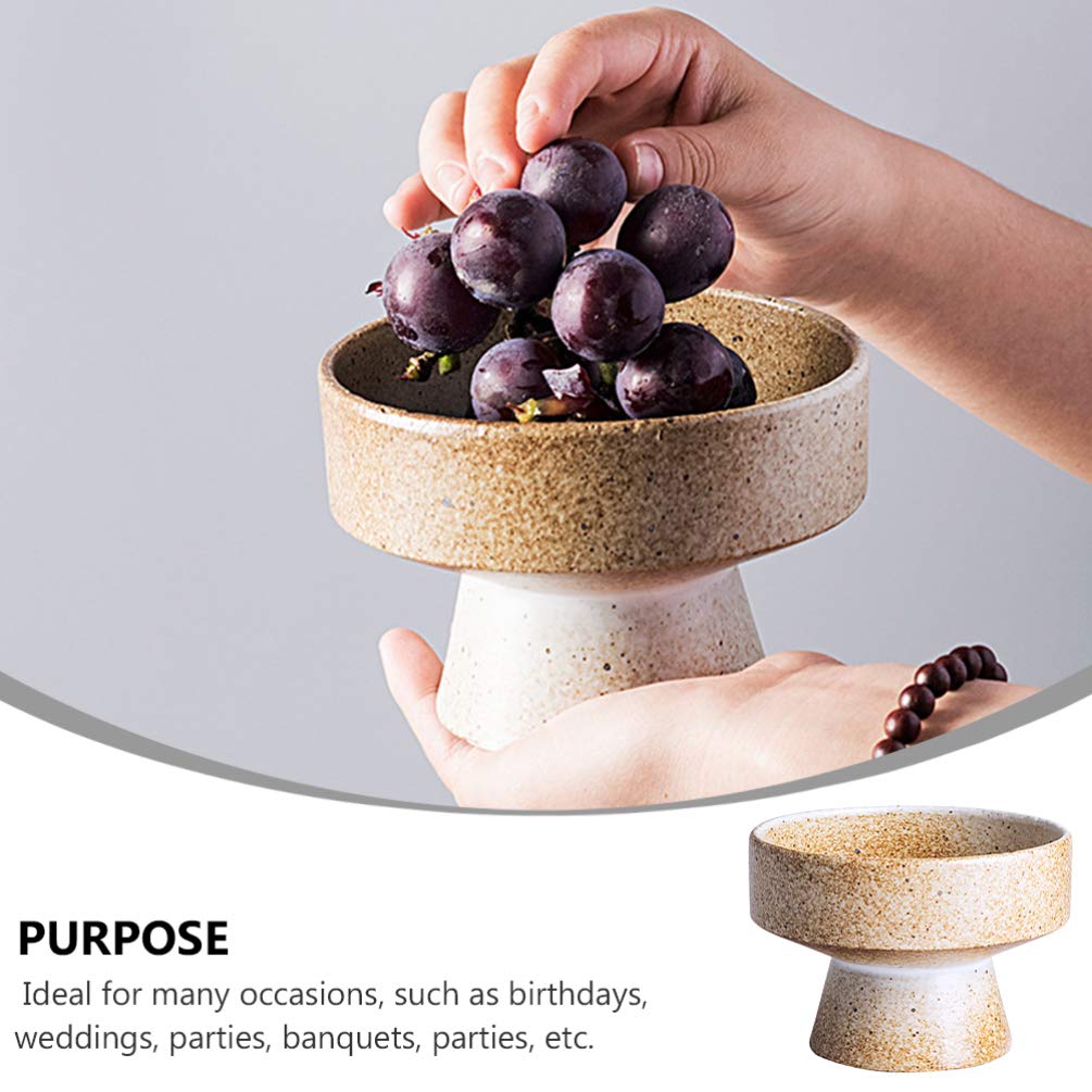 Cabilock 1pc Fruit Tray Cake Serving Stand Centerpiece Bowl Salad Fruit Bowl Cake Serving Platter Chip Bowl Cupcake Display Stand Storage Tray for Snack Fruit Ceramics Porcelain Plate Candy
