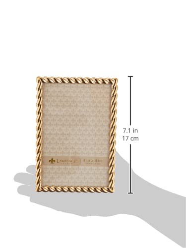 Lawrence Frames Rope Design Metal Frame, 4x6, Gold