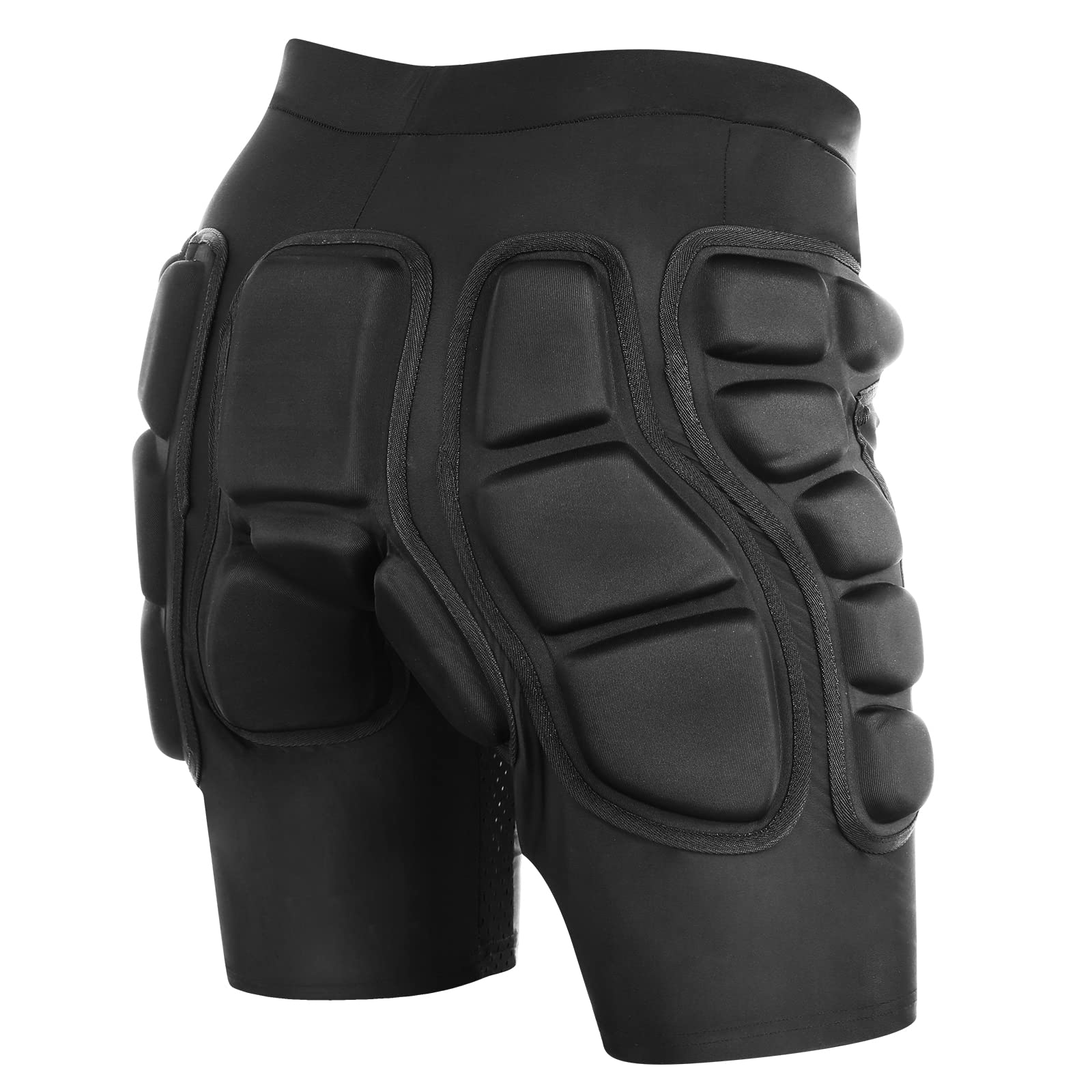 Relaxyee Protective Padded Shorts, Impact Resistance Sportswear Outdoor Impact Protective Gear for Snowboard, Skate, Ski, Skateboard, Unisex, 3D Protection for Hip, Butt and Tailbone (Small)