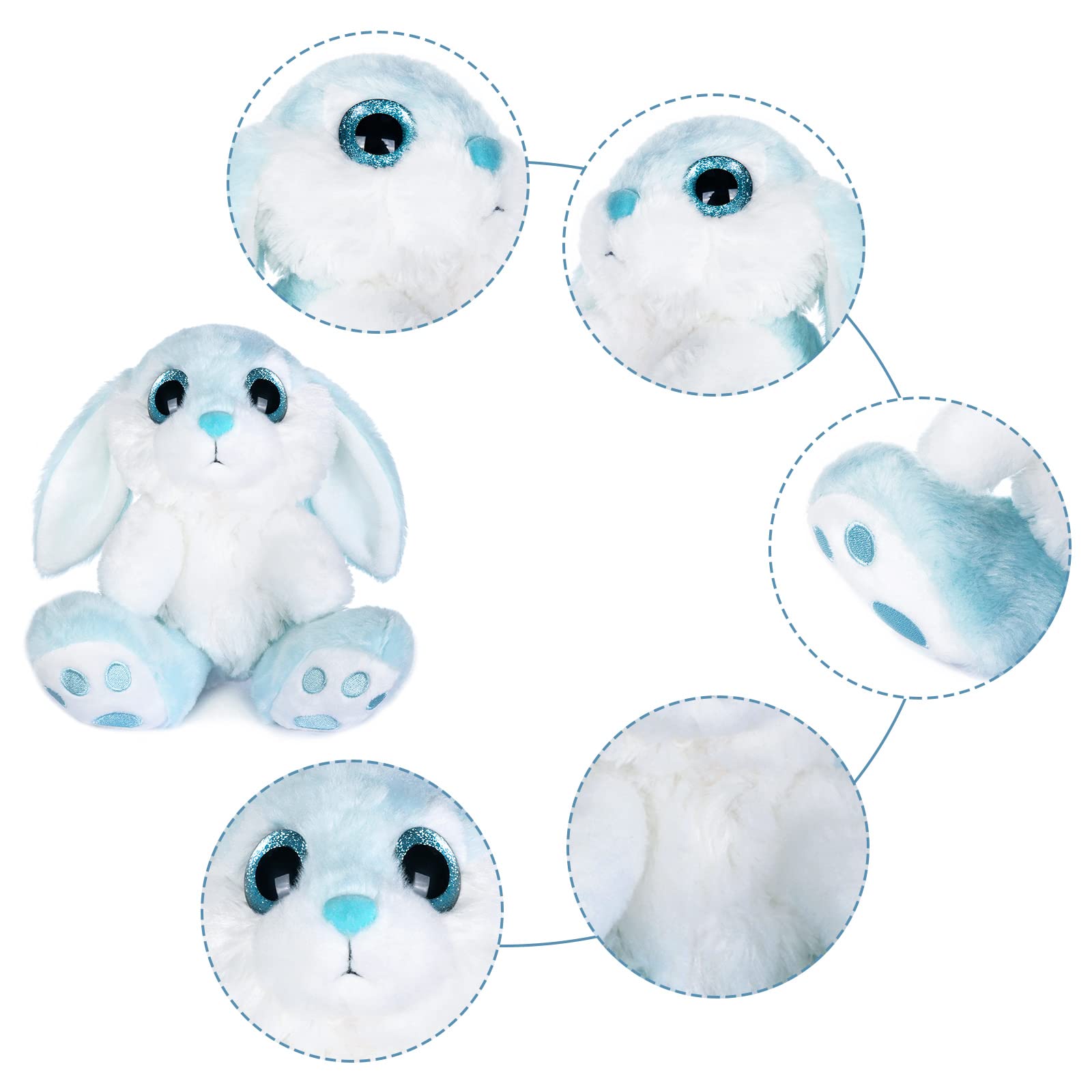 My OLi 8.5" Plush Bunny Stuffed Rabbit Floppy Ear Sitting Bunny Stuffed Animal Gray Plush Toy Gifts for Babies Kids Boys Girls