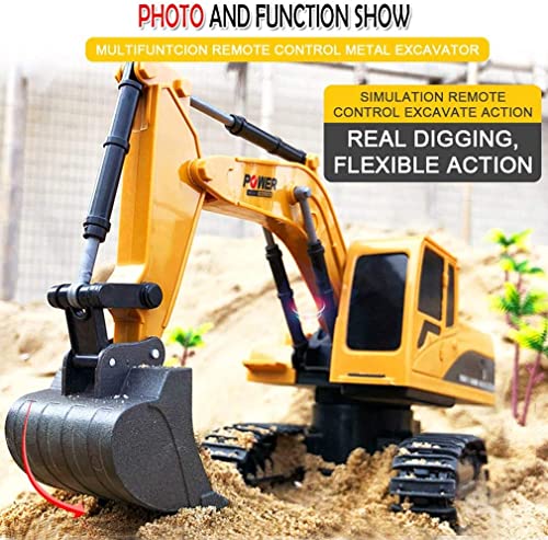 Remote Control Digger,Toy Digger Remote Control Digger Excavator Toys,Engineering Sand Digger Construction Vehicle Toy RC Excavator Toy Cars for Kids(Need to Install Batteries)