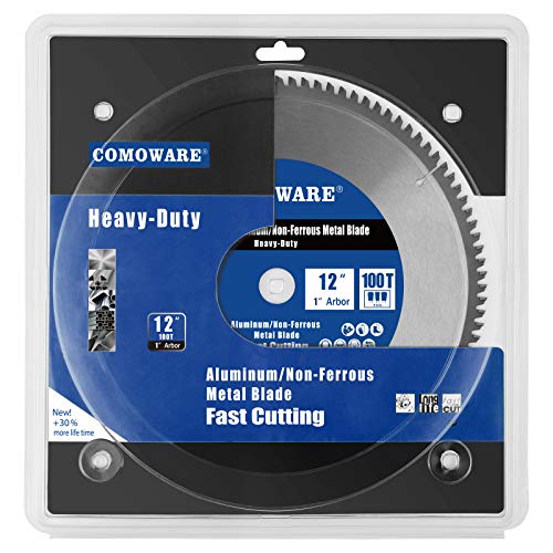 COMOWARE Circular Miter Saw Blade - 12-inch 100 Tooth TCG Metal Saw Blade, 1 inch Arbor Heavy Duty for Aluminum and Non Ferrous Metals