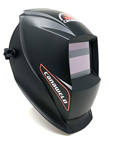 CANAWELD Auto Darkening True Color Welding Helmet 1/1/1/2 High Optical Class Solar Powered Welder Mask with 2 Sensors (Classic Duty-Black)