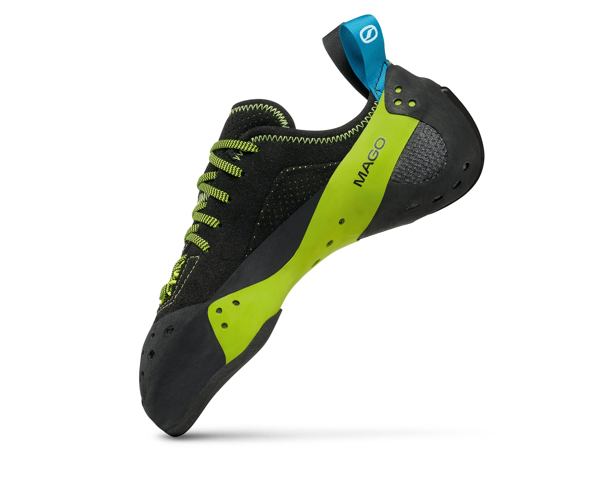 SCARPA Mago Lace Rock Climbing Shoes for Sport Climbing and Bouldering - Specialized Performance for Edging and Support - Bright Lime - 11