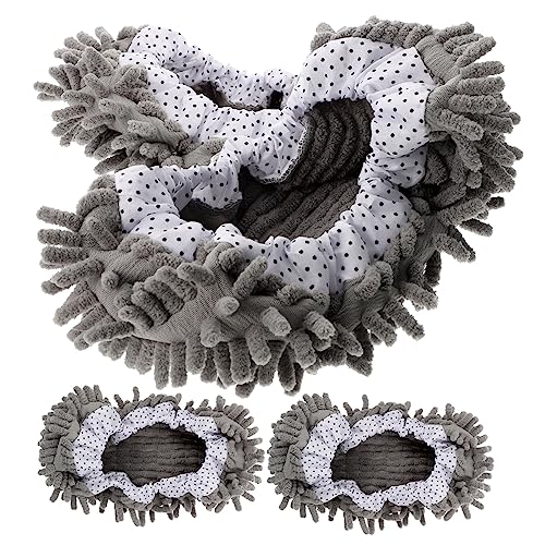 Lurrose 2 Pairs Mopping Slippers Cover Foot Cleaner Dust Mops Shoe Covers for Indoors Floor Cleaning Tool Kitchen Mop Floor Cleaning Shoes Dust Mop Covers Elastic Cleaning Tools Cleaner