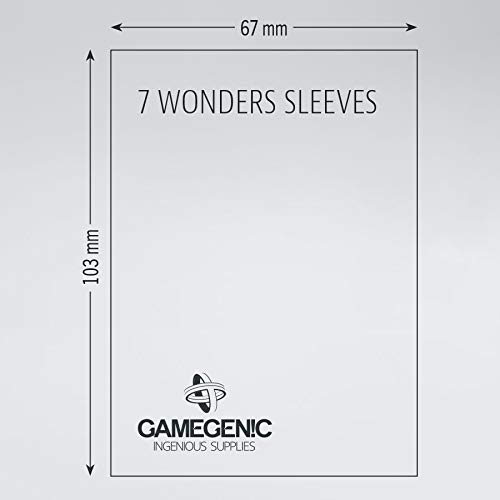 Matte Board Game Sleeves | Pack of 80 Matte Sleeves | 67 by 103 mm Card Sleeves Optimized for Use with 7 Wonders | Premium Card Protection | FFG Brown Color Code | Made by Gamegenic
